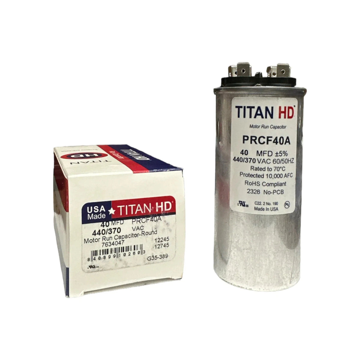 PRCF40A Titan HD Capacitor 40 MFD 370/440 VAC Made in USA — NWF Supply