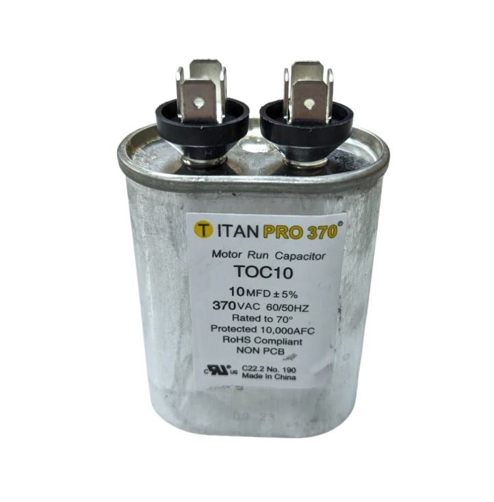 TOC10 Titan Pro Moto Run Oval Capacitor 10 x 370 VAC — NWF Supply
