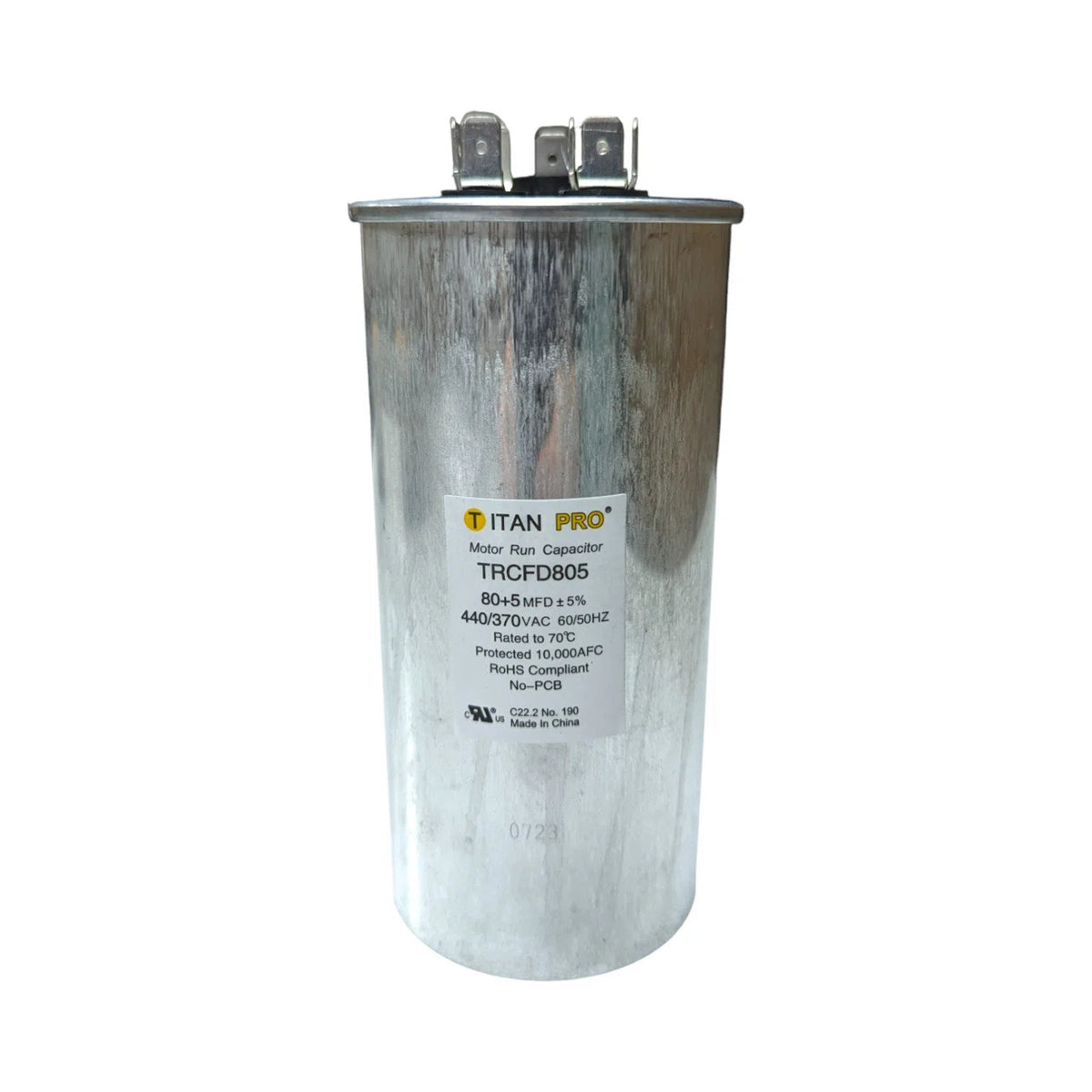 TRCFD805 Titan Pro Moto Run Round Capacitor 80+5 MFD x 440/370 VAC ...